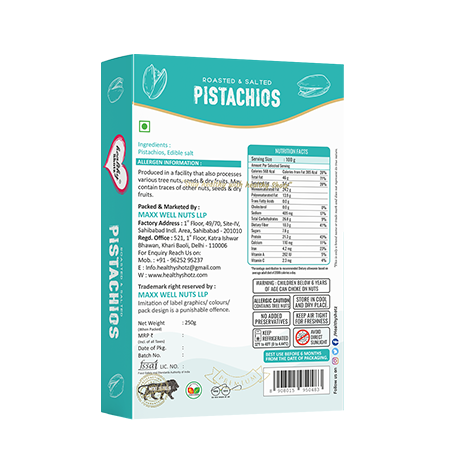 Healthy Shotz Roasted And Salted Pistachios (California 250gm) – Healthyshotz