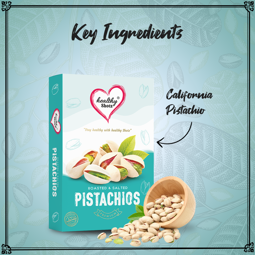 Healthy Shotz Roasted And Salted Pistachios (California 250gm) – Healthyshotz
